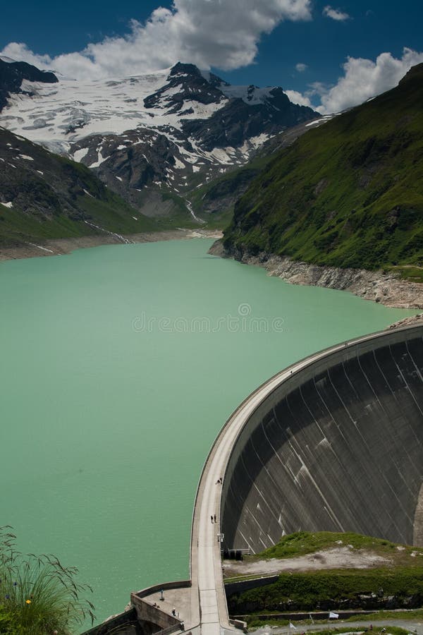 Kaprun Dam, lake and Alps stock photo. Image of reservoir - 23284826