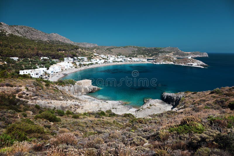 Kapsali Bay, Kithira Island, Greece. Stock Image - Image of kapsali ...