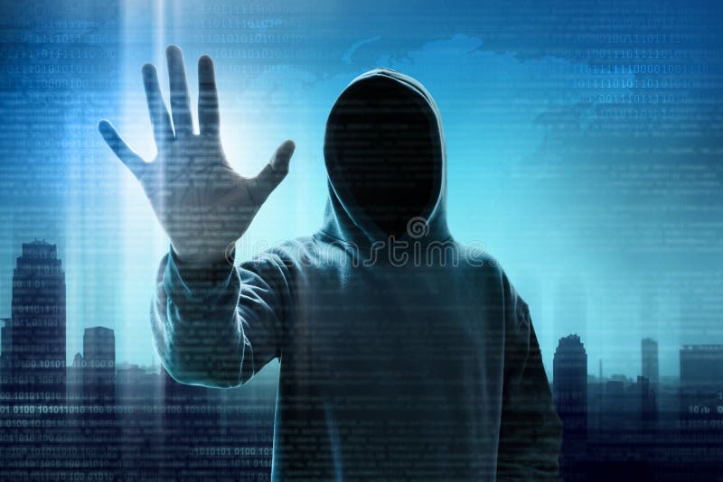 Komputerowego Hackera Dotyka Cyfrowy Ekran Zdjęcie Stock - Obraz ...