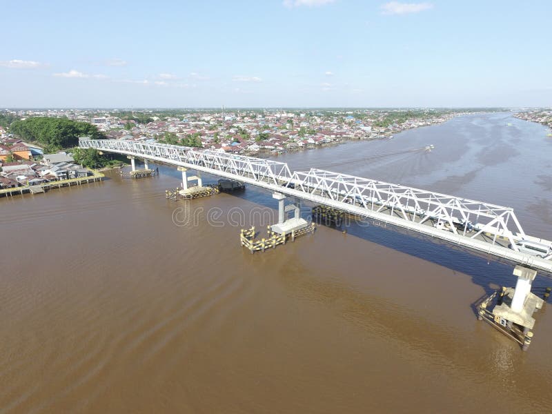 Kapuas Bridge during the Day Along the Kapuas River Stock Image - Image ...
