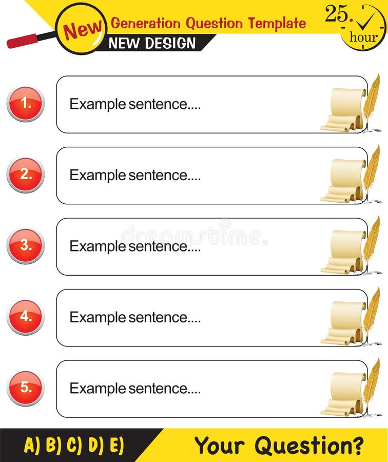 Text Templates - for Teachers, Next Generation Question Examples Stock ...