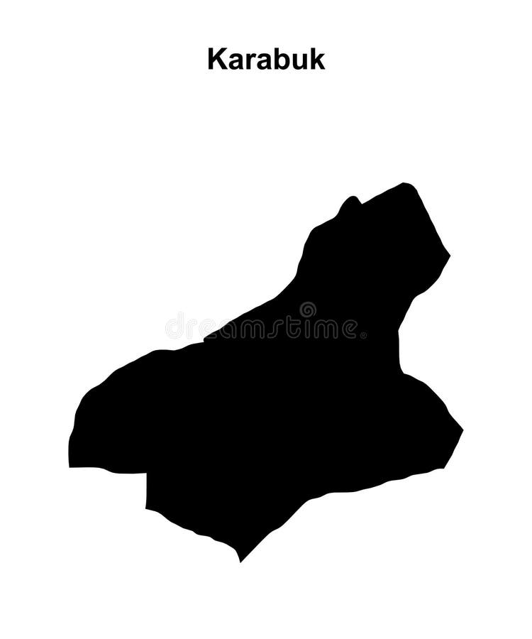 Karabuk outline map stock vector. Illustration of provinces - 360686387
