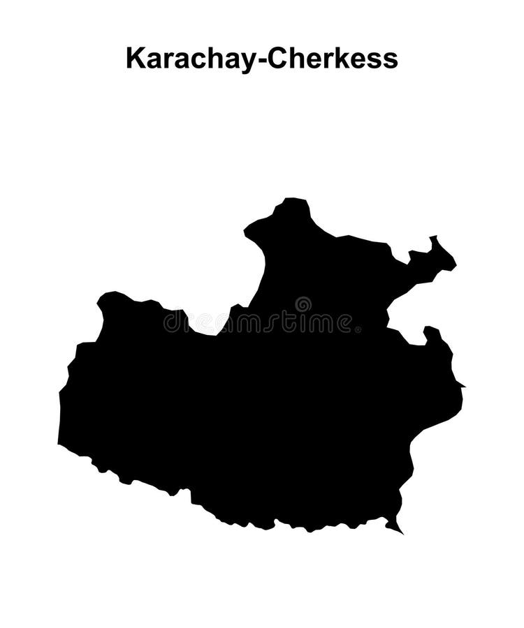 Karachay-Cherkess Outline Map Stock Vector - Illustration of outline ...