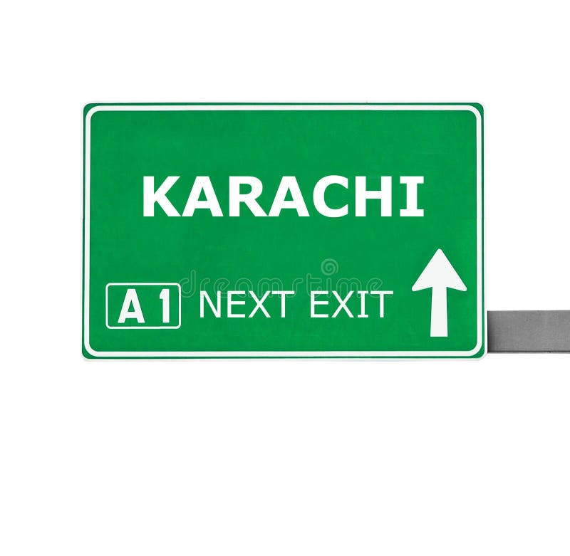 KARACHI Road Sign Isolated on White Stock Image - Image of path ...