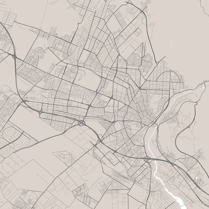 Karaj Map, City in Iran. Streetmap Municipal Area Stock Vector ...