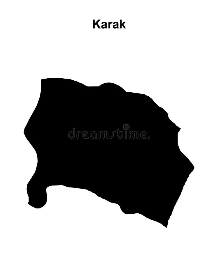 Karak outline map stock illustration. Illustration of border - 360467566