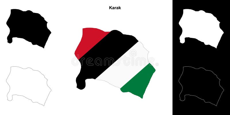 Karak outline map stock vector. Illustration of governorate - 324052327
