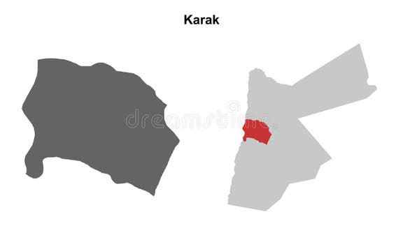 Karak outline map stock vector. Illustration of atlas - 378996263
