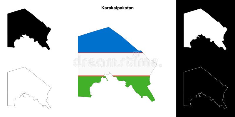 Karakalpakstan outline map stock vector. Illustration of area - 323915773