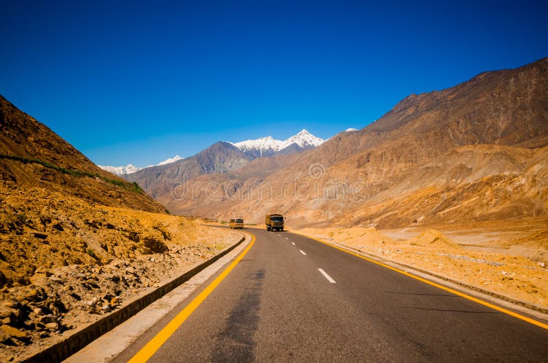 Karakorum Highway in Pakistan Stock Image - Image of barren, beautiful ...