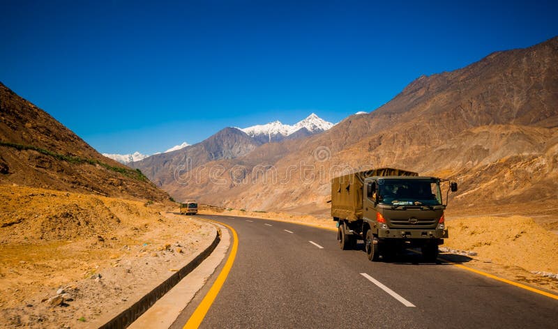Karakorum Highway in Pakistan Stock Image - Image of panorama ...