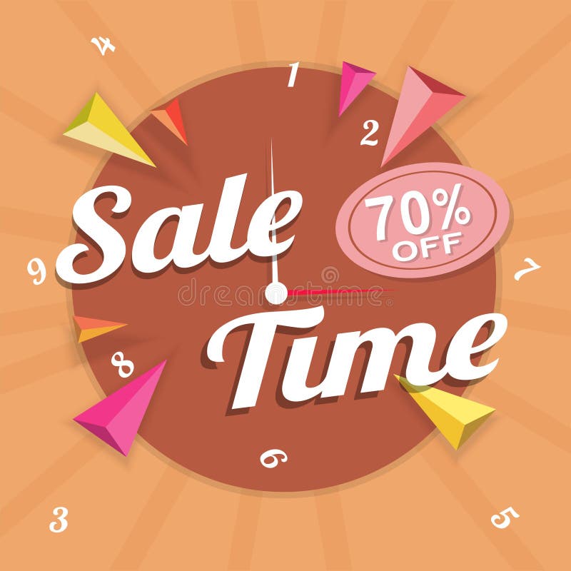 Banner Sale Time Discount 50 . Stock Vector - Illustration of shop ...