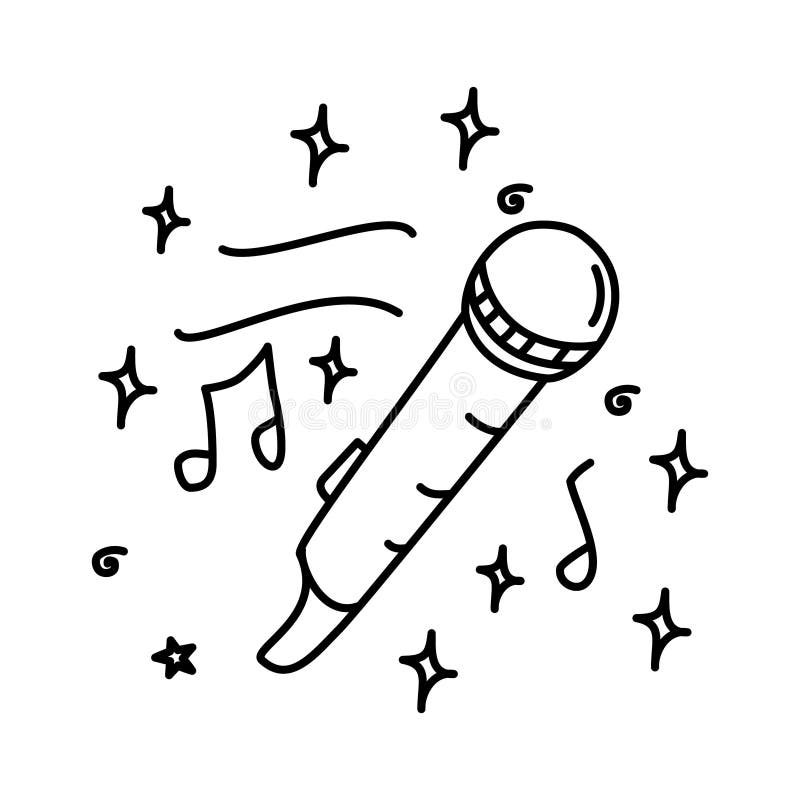 Karaoke Icon. Doodle Hand Drawn or Outline Icon Style Stock ...