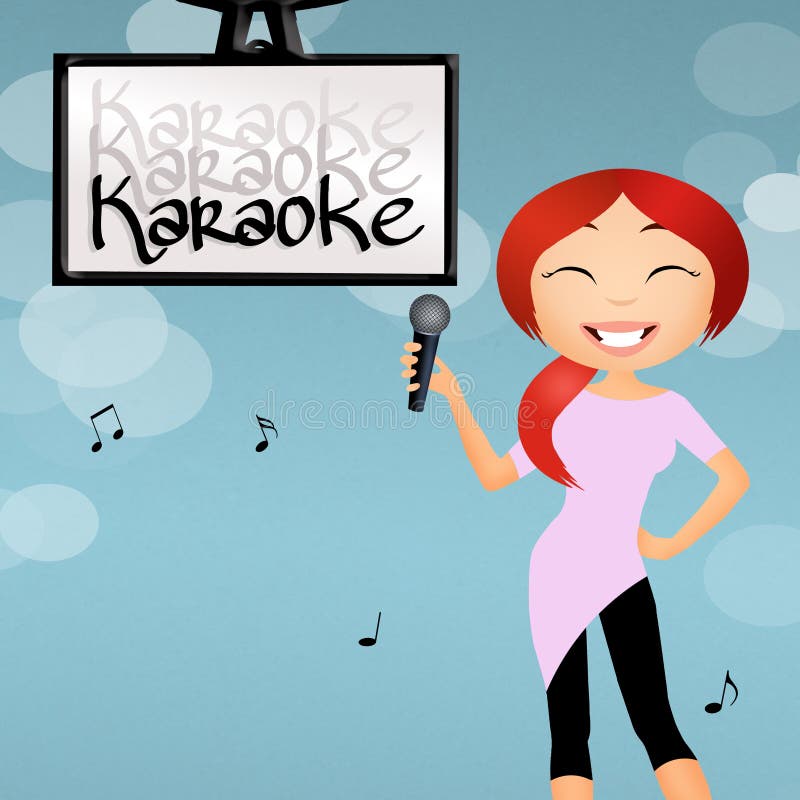 Karaoke stock illustration. Illustration of teenager - 45422407