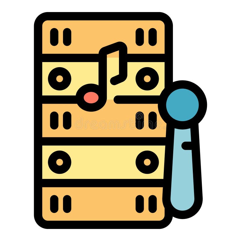 Karaoke Machine Standing with Microphone Displaying Musical Notes Icon ...