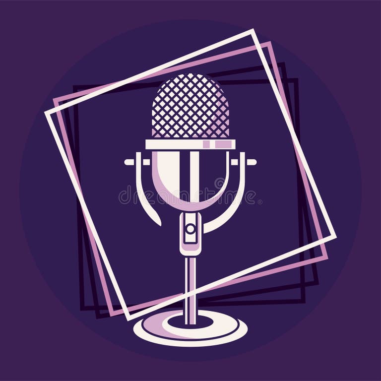 Karaoke mic square frame stock vector. Illustration of figure - 222785008
