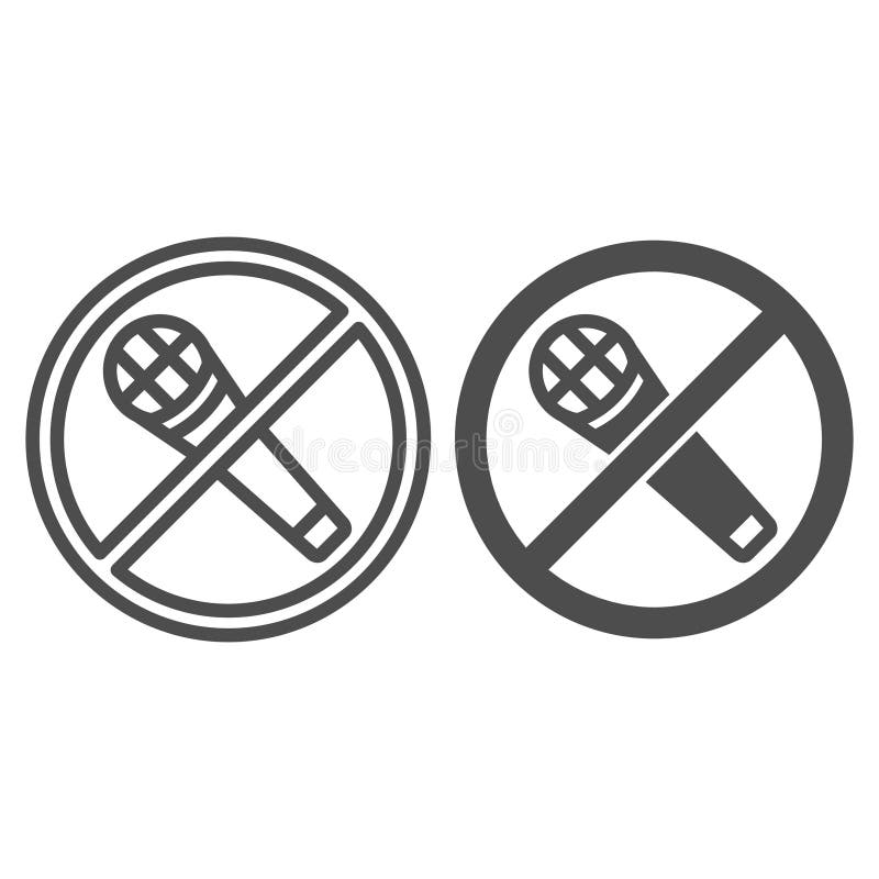 No Microphone Prohibited Mic Off Sound Icon Symbol Flat Vector Design ...