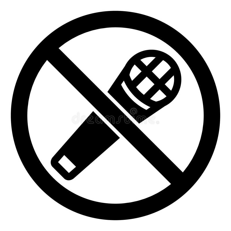 Karaoke Microphone Ban Solid Icon, Prohibited Elements Concept. Vector ...