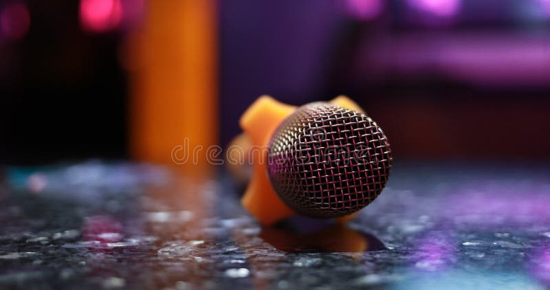 Karaoke microphone in room stock photo. Image of karaoke - 143400166