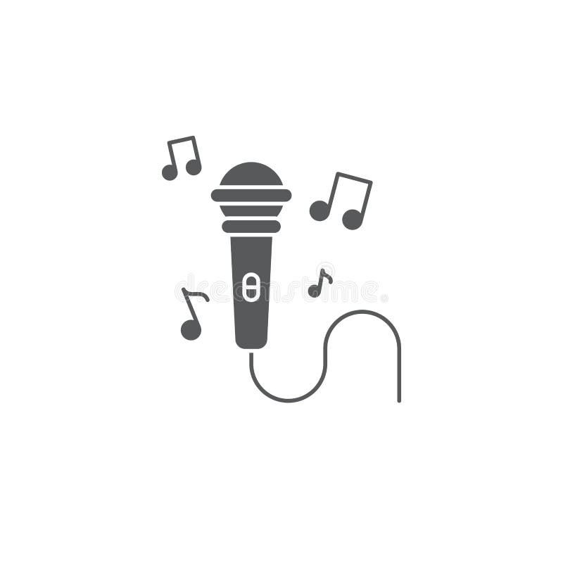 Karaoke Microphone Vector Icon Symbol Isolated on White Background ...
