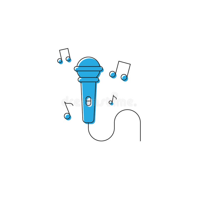 Karaoke Microphone Vector Icon Symbol Isolated on White Background ...