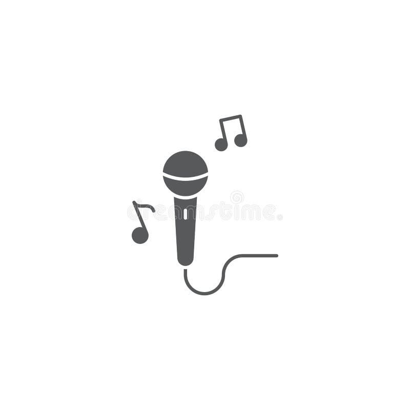 Karaoke Microphone Vector Icon Symbol Isolated on White Background ...