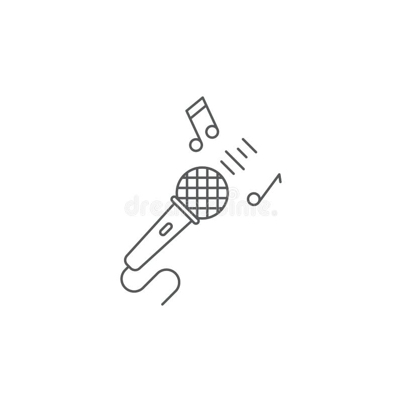 Karaoke Microphone Vector Icon Symbol Isolated on White Background ...