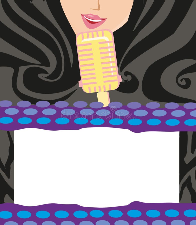 Karaoke night card stock vector. Illustration of leisure - 83608827