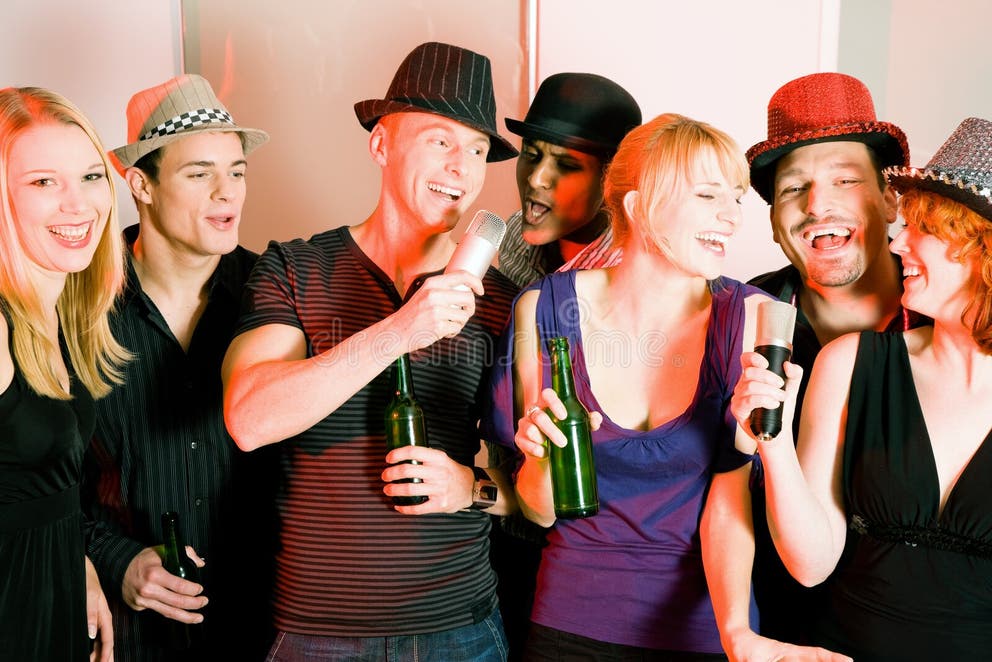 Karaoke Party stock image. Image of singing, nightlife - 12210873