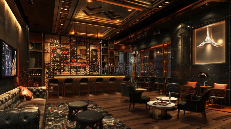 Karaoke Performers Entertain Guests in a Luxurious Hotel Lounge Stock ...