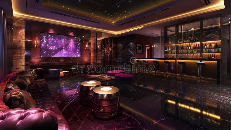 Karaoke Performers Entertain Guests in a Luxury Hotel Lounge Stock ...