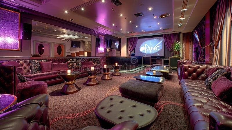 Karaoke Performers Entertaining Guests in a Luxury Hotel Lounge Stock ...