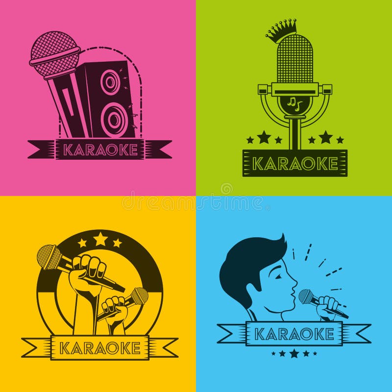 Karaoke retro style stock vector. Illustration of concert - 144367925