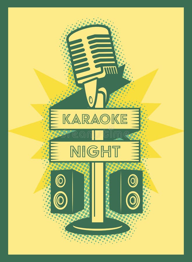 Karaoke retro style stock vector. Illustration of karaoke - 144367931
