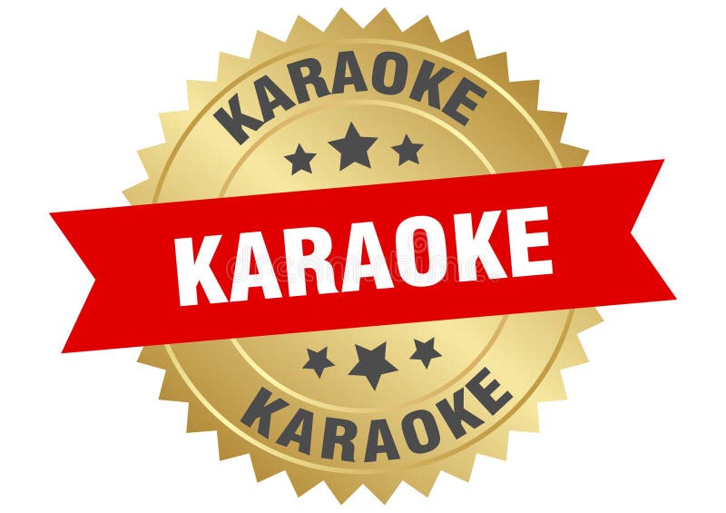 Karaoke. Karaoke Round Red and Gold Label Isolated on Transparent ...