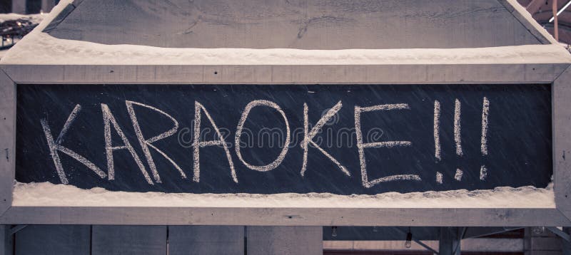 Karaoke Sign on a Chalkboard Stock Photo - Image of sign, word: 178392142