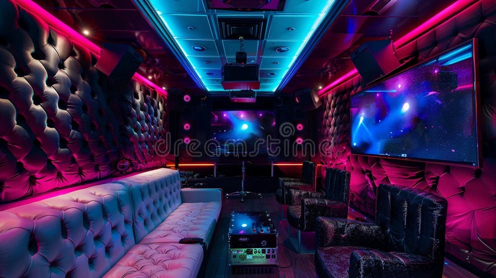 Karaoke Singers Perform in Upscale Lounge Stock Illustration ...