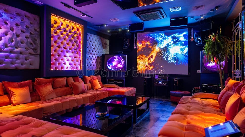 Karaoke Singers Perform in Upscale Lounge Stock Illustration ...