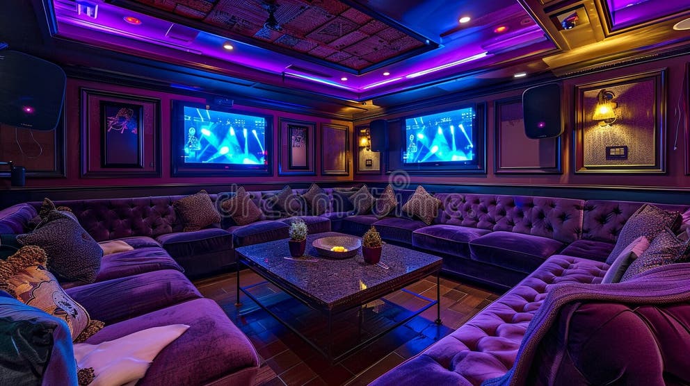 Karaoke Singers Perform in Upscale Lounge Stock Illustration ...