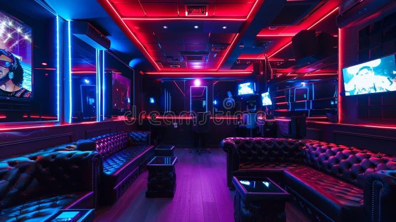 Karaoke Singers Perform in Upscale Lounge Stock Illustration ...