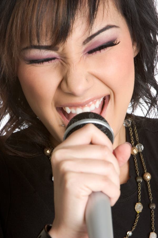 Karaoke Singing Girl stock photo. Image of pretty, solo - 3329584