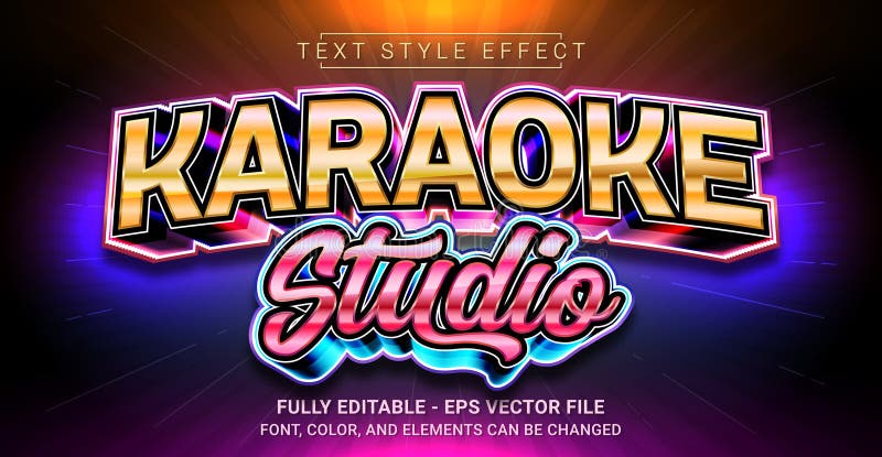 Karaoke Studio Text Style Effect. Editable Graphic Text Template Stock ...
