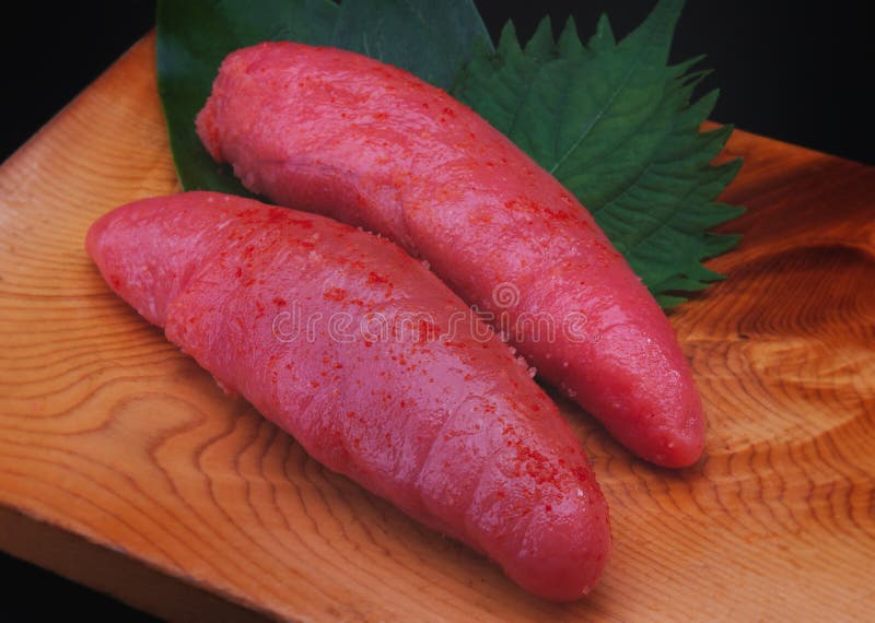 Karashi Mentaiko Japanese Spicy Cod Roe Stock Photo - Image of ...
