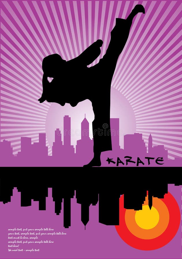 Karate stock vector. Illustration of blue, movement, distant - 7771621