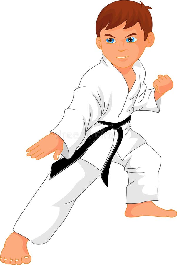 Karate boy cartoon stock vector. Illustration of little - 205080862