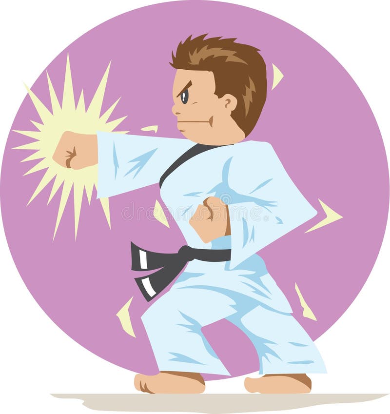 Karate boy stock vector. Illustration of fighting, punching - 32135457
