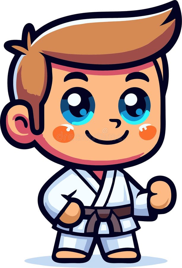 Karate Cartoon Character in a Flat Design Style Stock Photo ...
