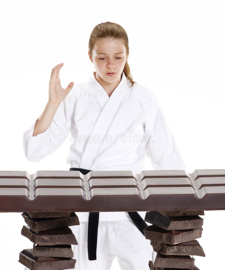 Karate and chocolate. stock photo. Image of agressive - 28243000