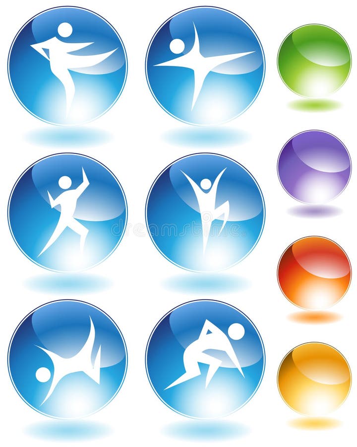 Karate Crystal Icon Set stock vector. Illustration of isolated - 15075723