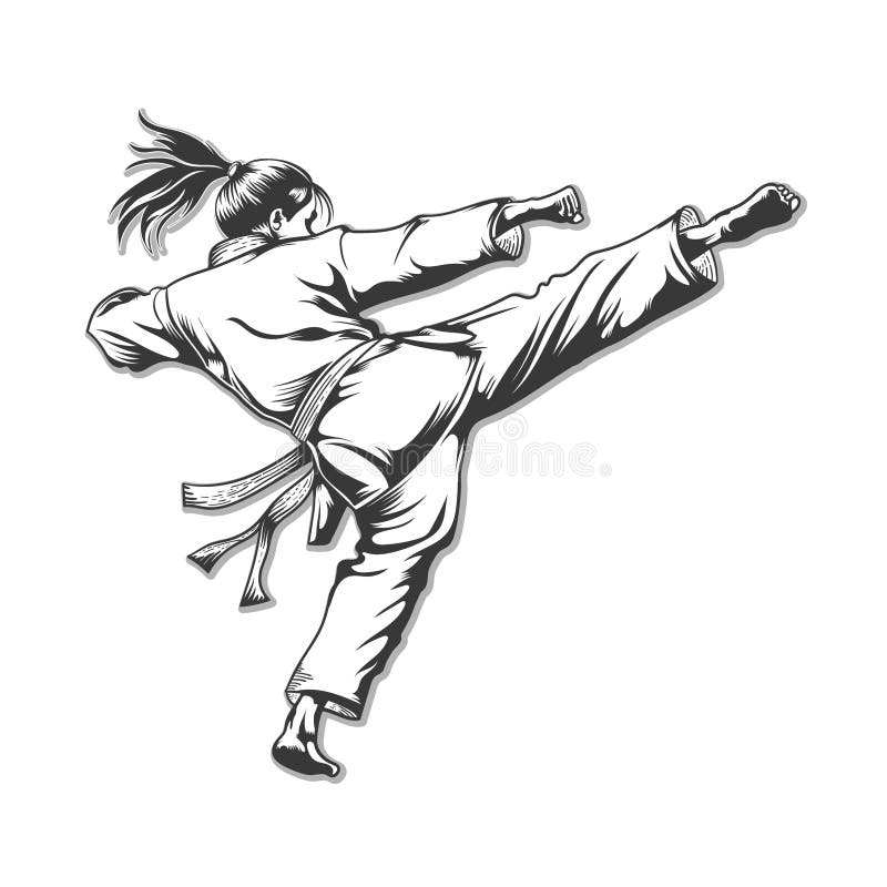 Karate Fight Girl Vector Design Stock Vector - Illustration of match ...